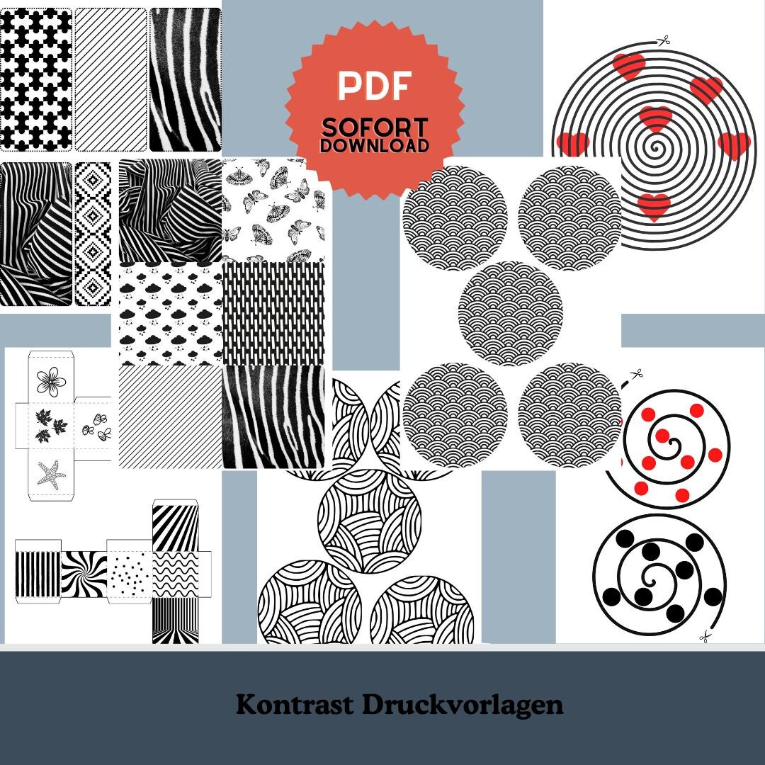 Printable Baby Contrast Cards DIY Contrast Toys: Cubes, Circles ...