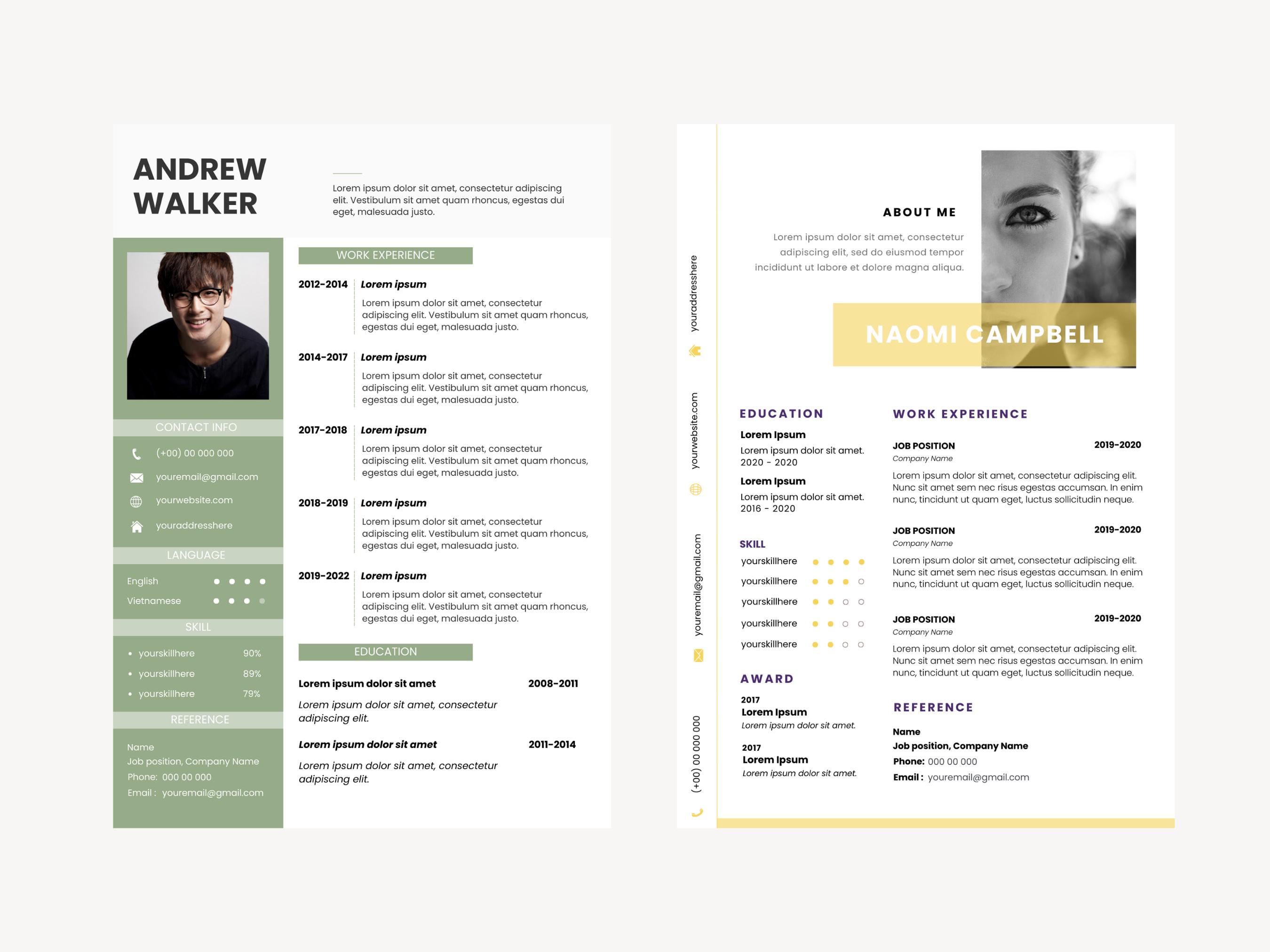 Resume Template Canvacv Template CV Template With Photo Editable ...