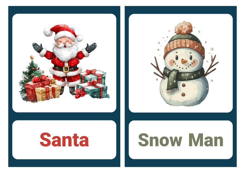 Printable Christmas Flashcards | Easy Print & Edit - Etsy