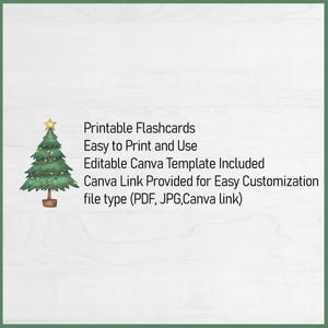 Printable Christmas Flashcards | Easy Print & Edit - Etsy
