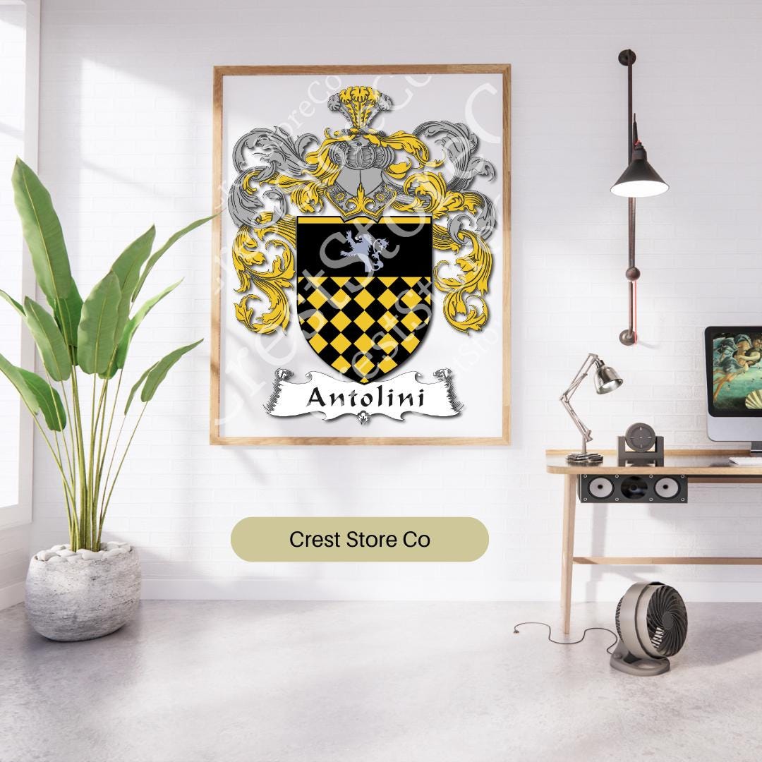 Antolini Family Crest, Digital Download, Shields, Surnames, Ancestry ...