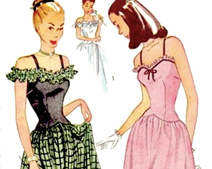 1940s Gown Vintage Sewing Pattern Simplicity 1453 Junior Misses' and ...