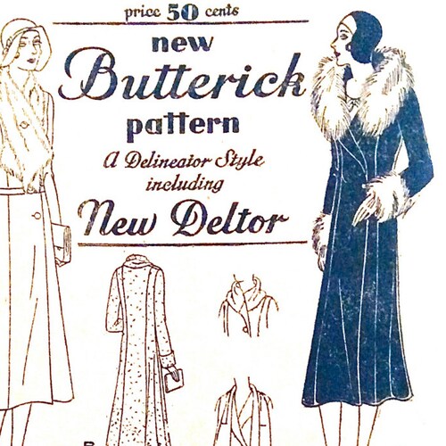 Early 1930s Butterick 3350 Women's 1930s Coat Pattern - Etsy