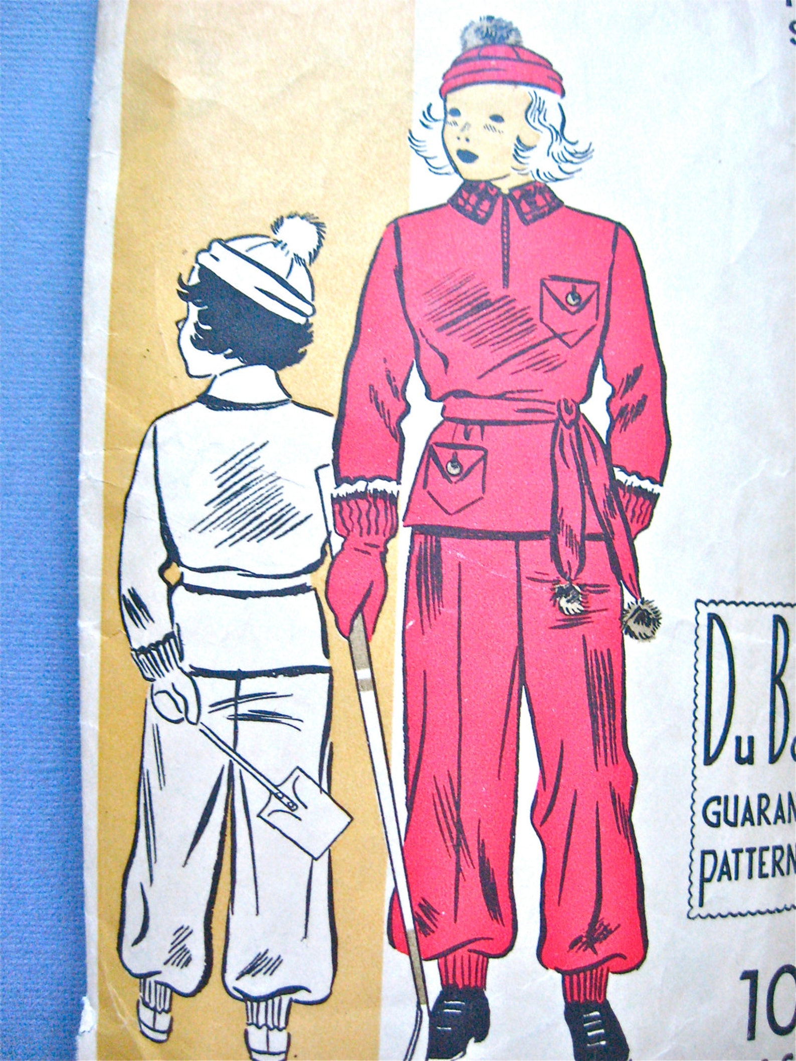 Vintage Du Barry 1308B 1930s Children's Snowsuit & Hat Sewing Pattern ...