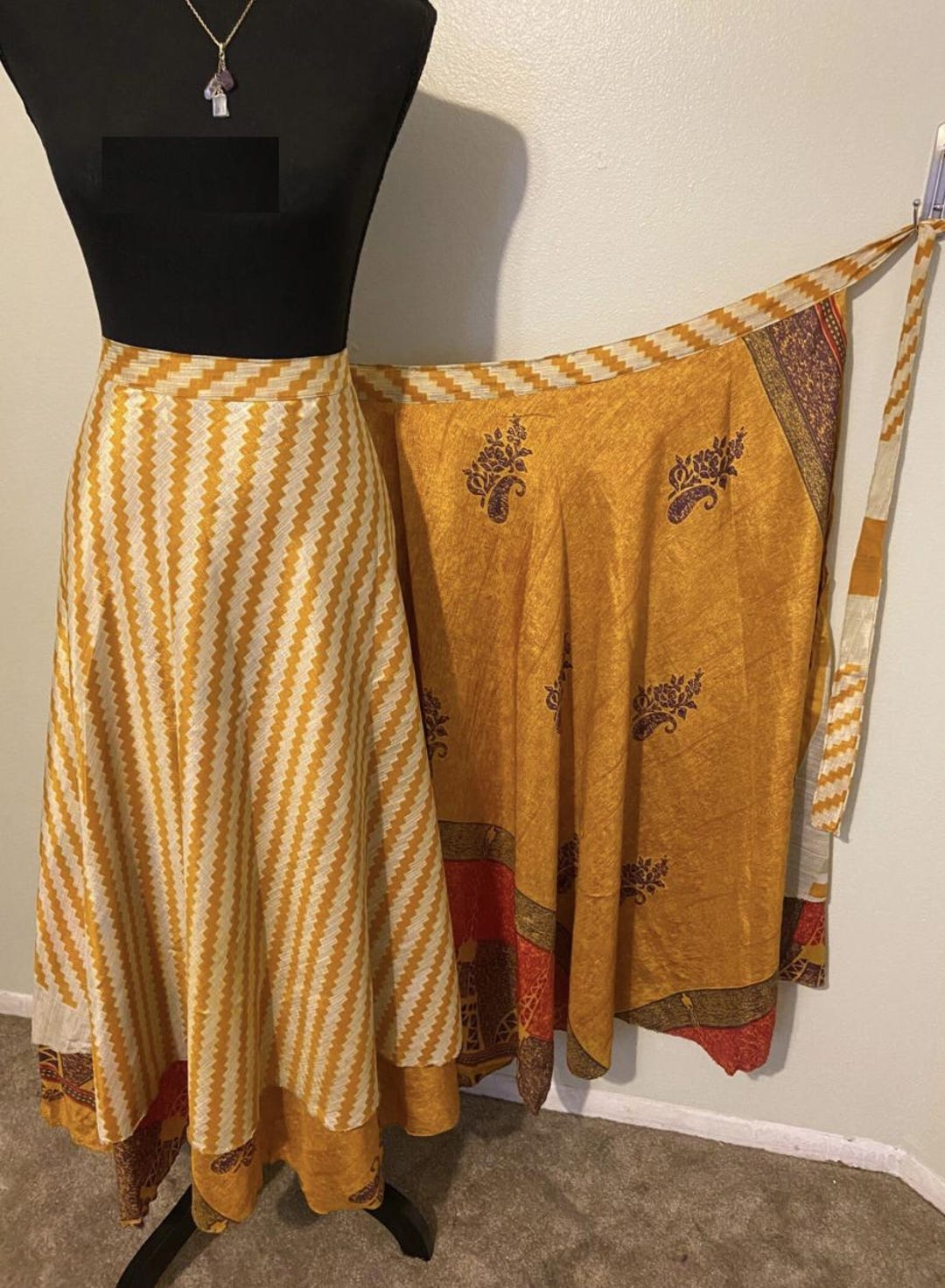 Vintage Wrap Skirt Made From Upcycled Saris. One Size - Etsy
