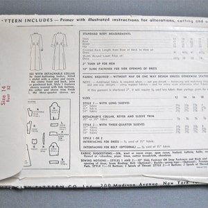 Vintage Late 1940s Dress Sewing Pattern by Simplicity 2703 - Etsy