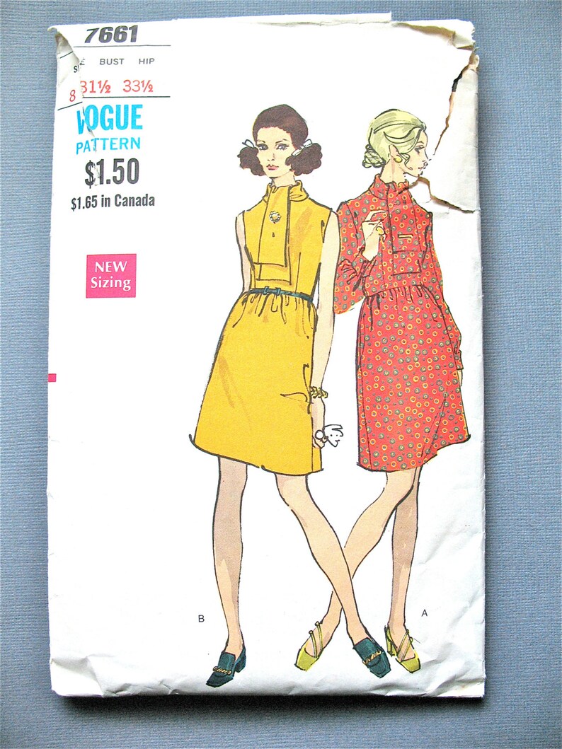 60s or Late 70s Vogue 7661 Dress Pattern Misses' One-piece - Etsy