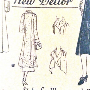 Early 1930s Butterick 3350 Women's 1930s Coat Pattern Vintage Sewing ...