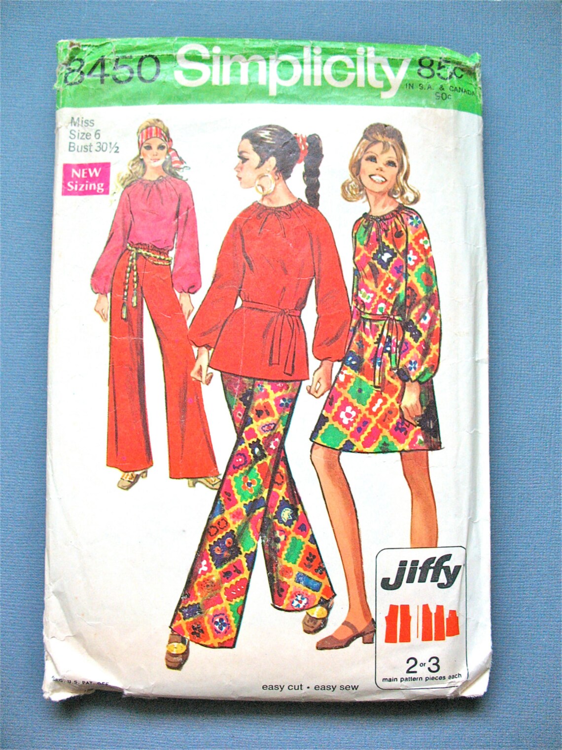 60s Vintage Simplicity 8450 Sewing Pattern Onepiece Dress Wide - Etsy