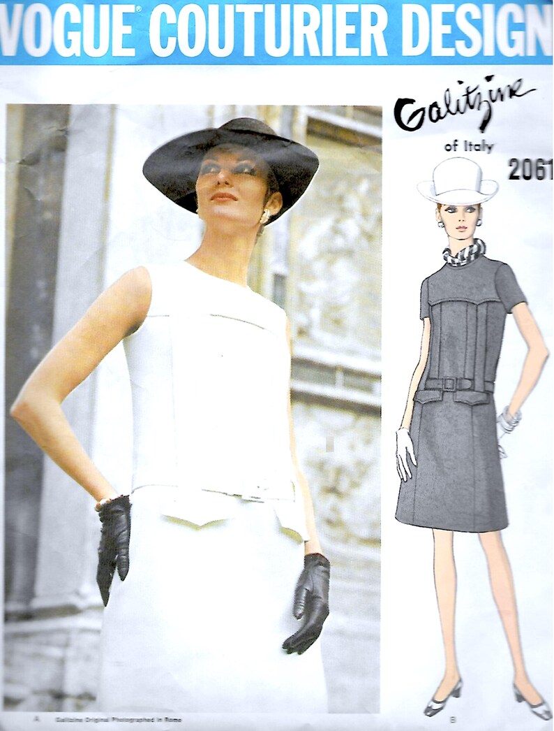 Vogue 2061 Couturier Design Galitzine of Italy Dress Drop Waist Jewel ...