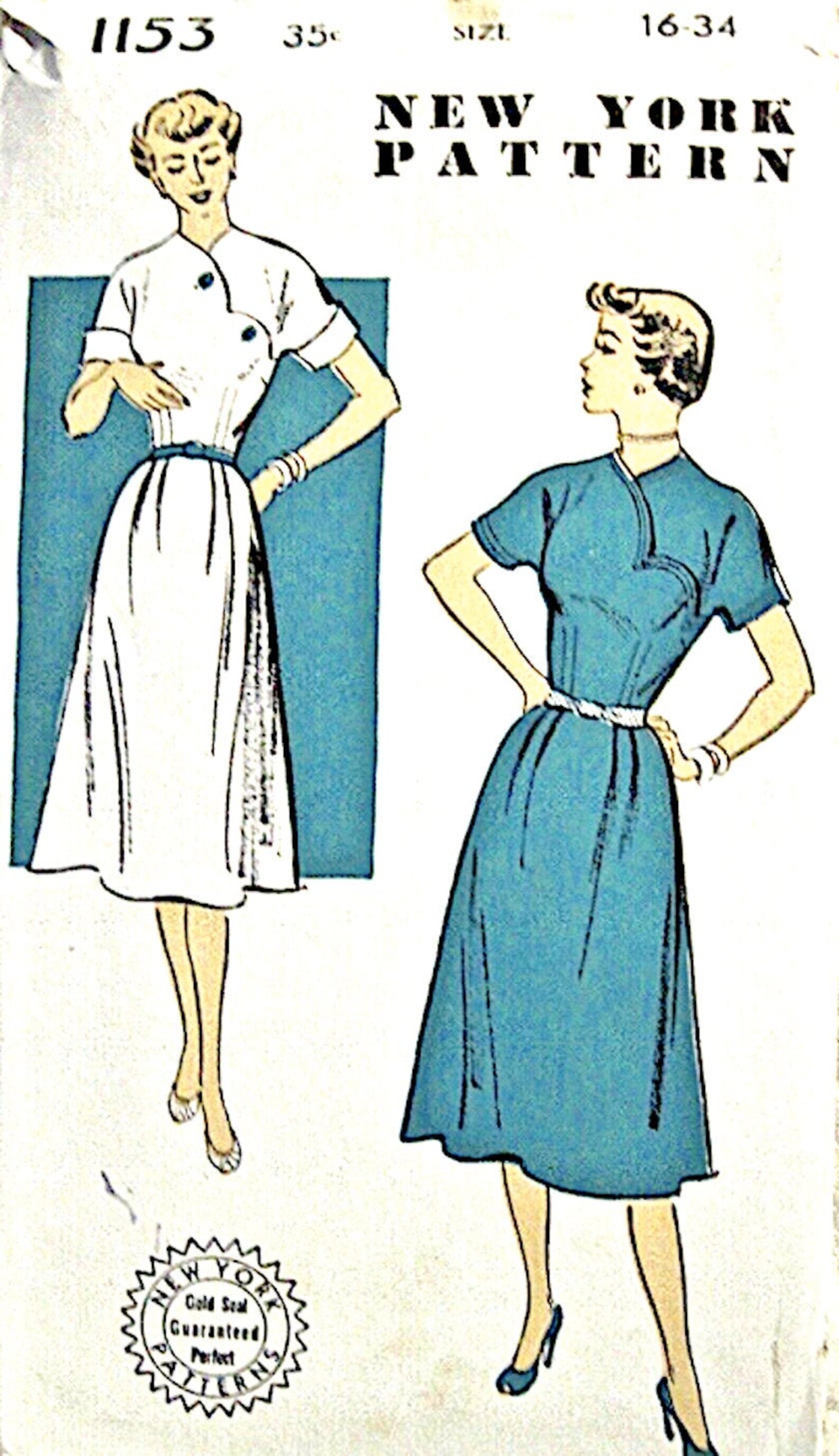 Uncut 50s Dress Pattern New York 1153 Vintage Sewing Pattern - Etsy