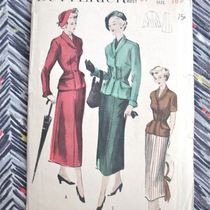 1940s Butterick 4982 Pattern for Women's Suit Pattern Vintage Sewing ...