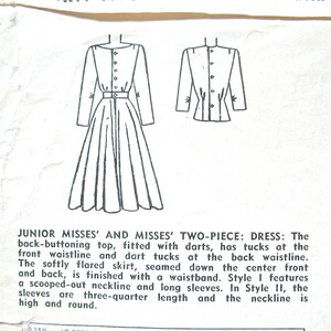 Uncut 1970s Simplicity 2258 Junior Misses' Two-piece Dress Flared Skirt ...