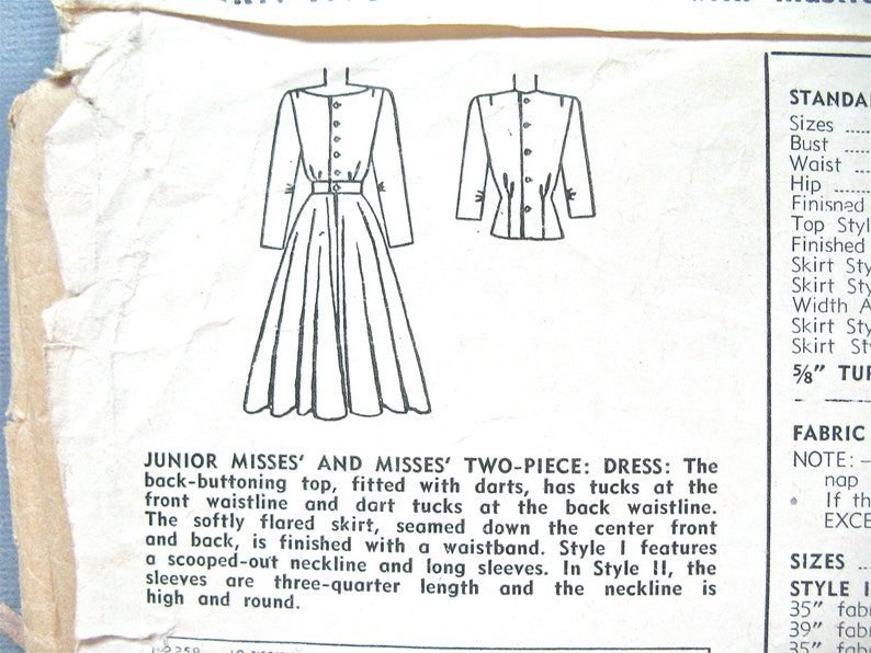 Uncut 1970s Simplicity 2258 Junior Misses' Two-piece Dress Flared Skirt ...