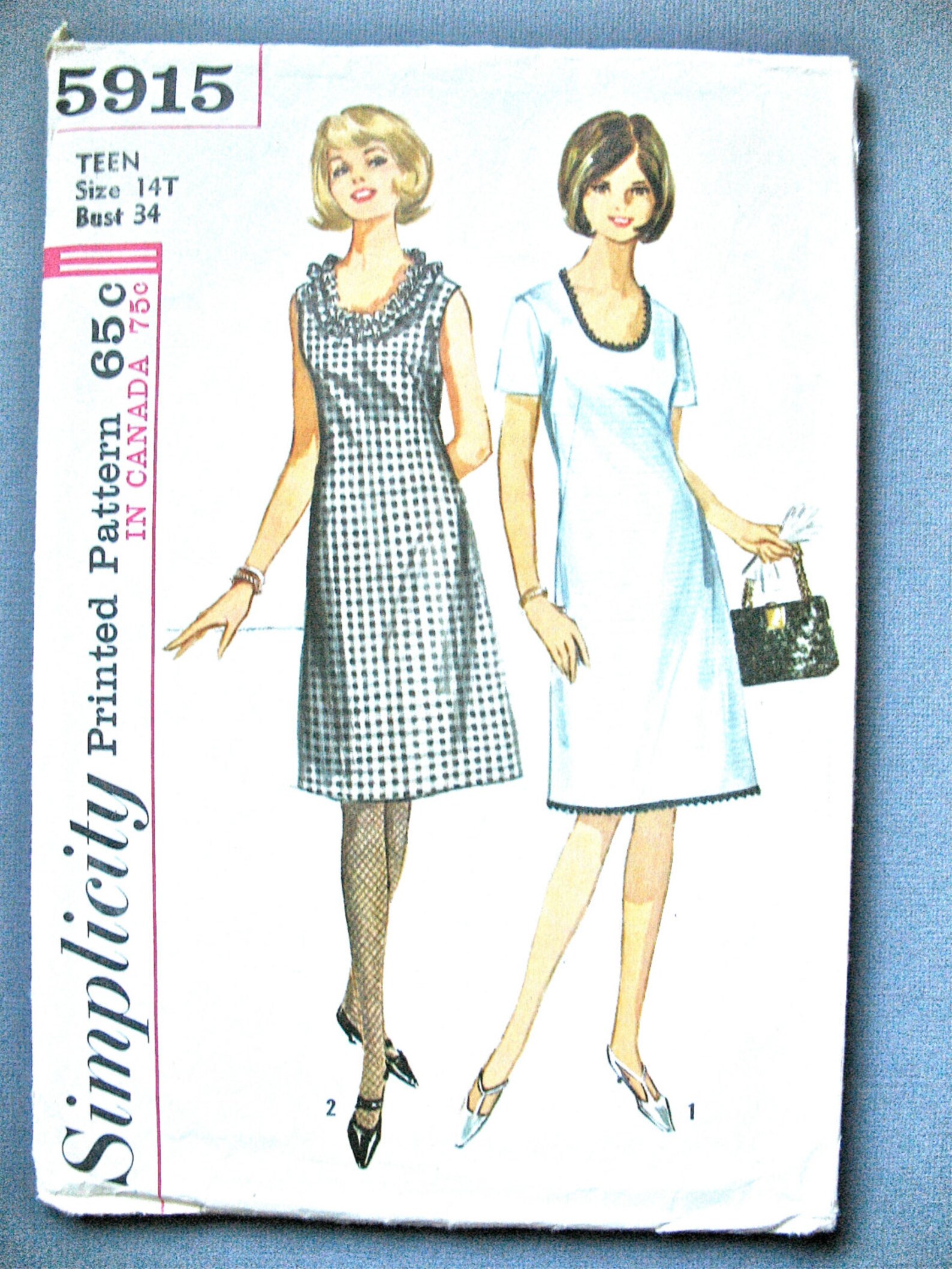 Vintage Sewing 1960s Mod Dress Pattern Simplicity 5915 A Line - Etsy