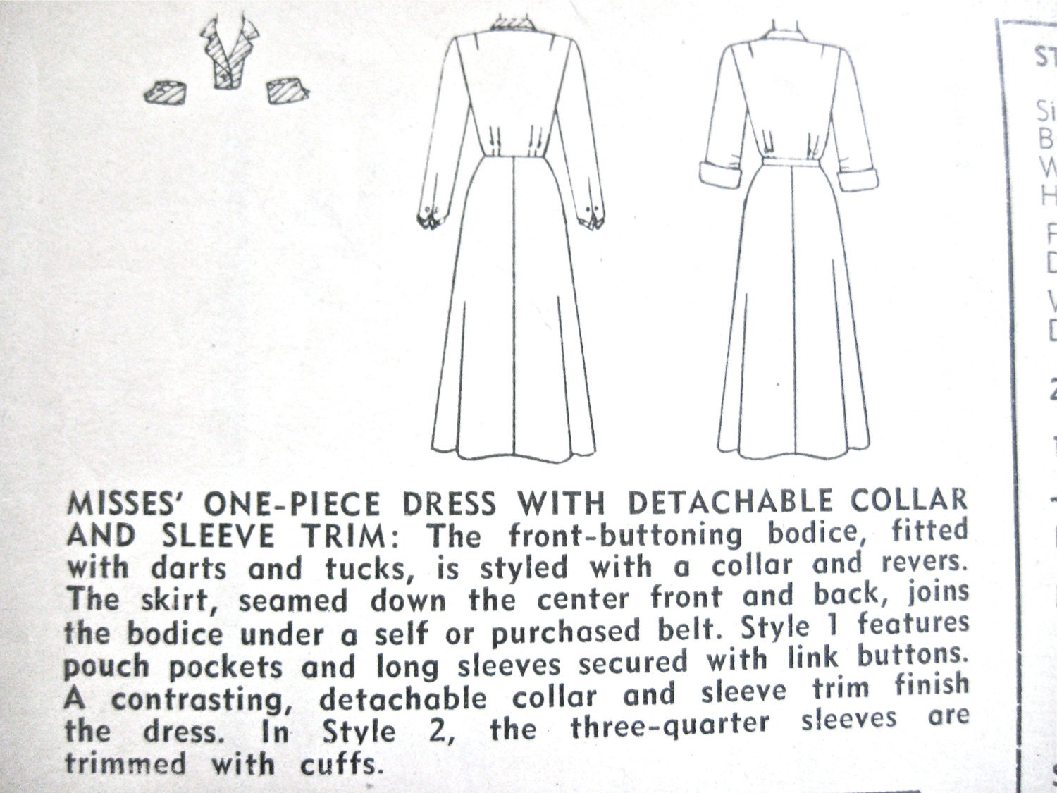 Vintage Late 1940s Dress Sewing Pattern by Simplicity 2703 - Etsy