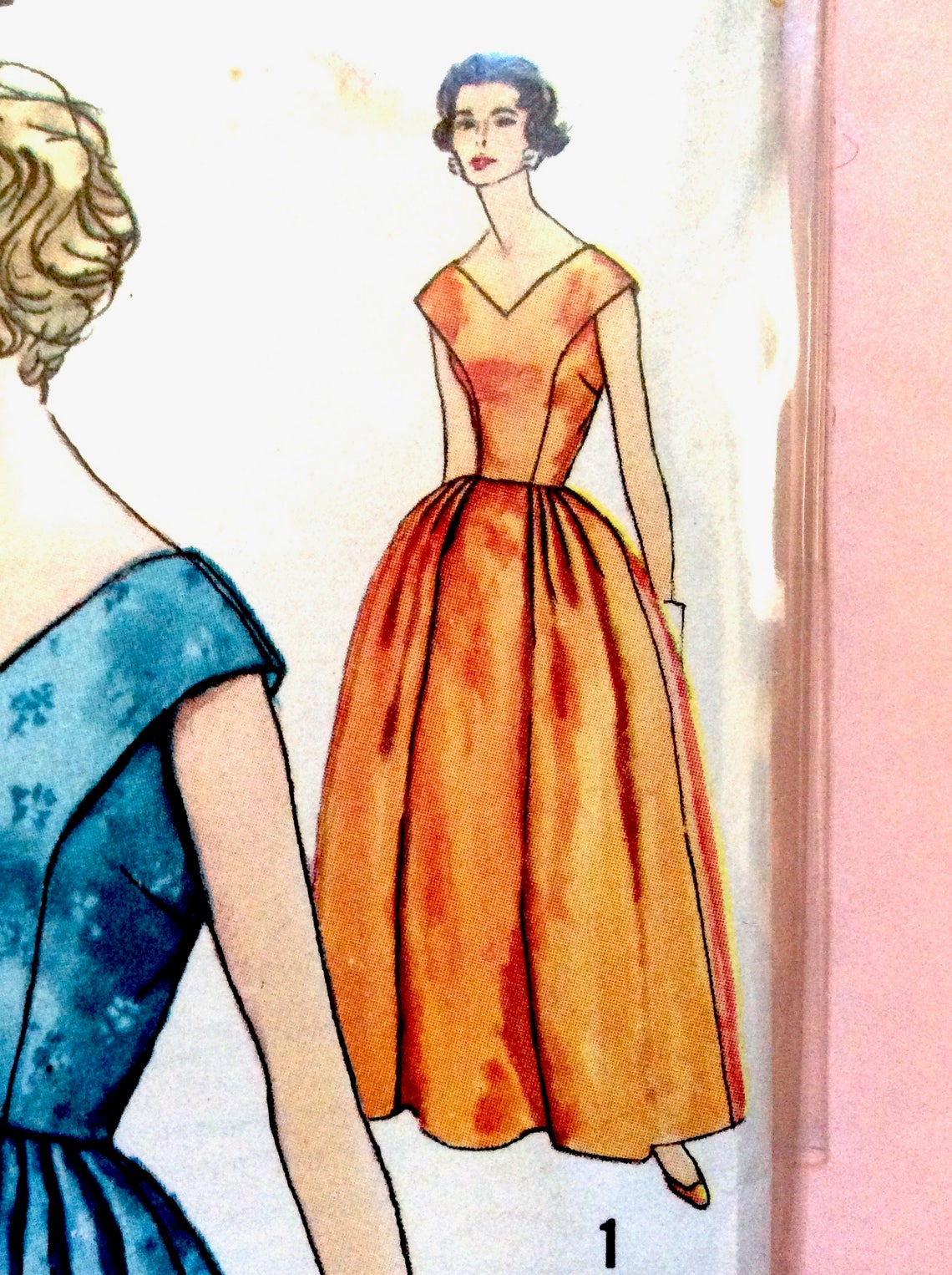 Uncut 1950s evening dress and day dress Simplicity 2463 Bust | Etsy