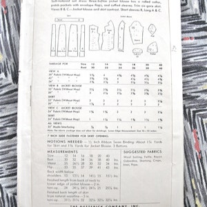 1940s Butterick 4982 Pattern for Women's Suit Pattern Vintage Sewing ...