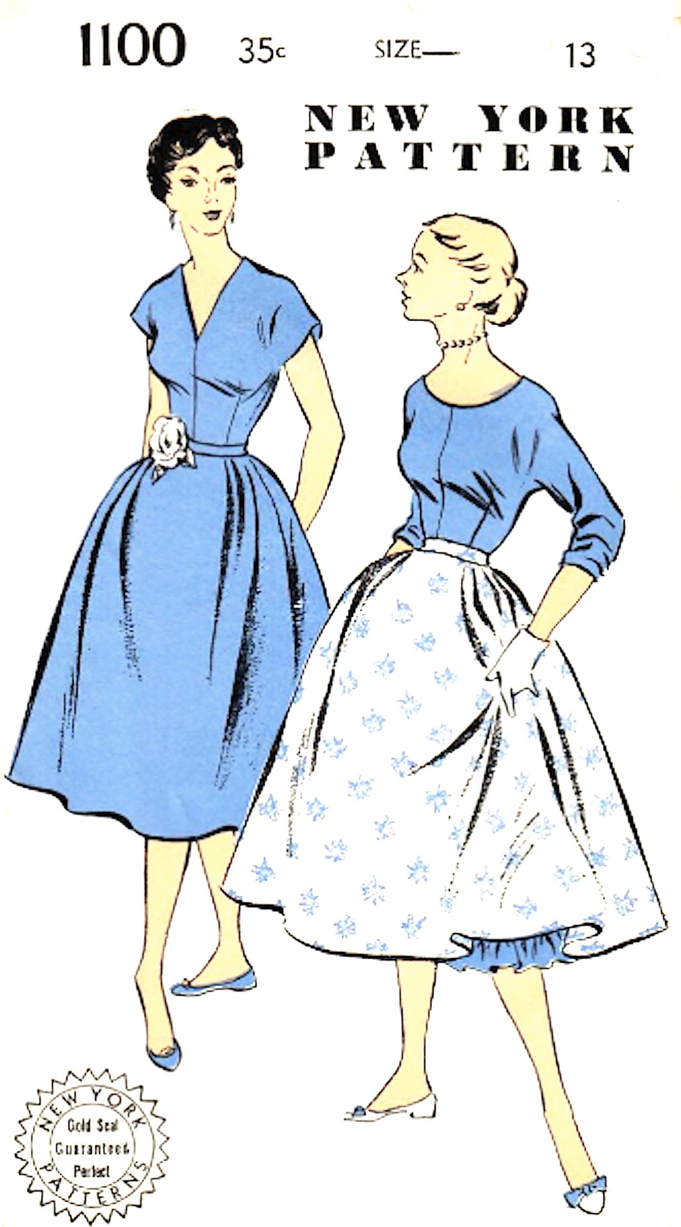 Uncut Early 50s Dress Pattern New York 1100 is a Dress Pattern W/2 ...