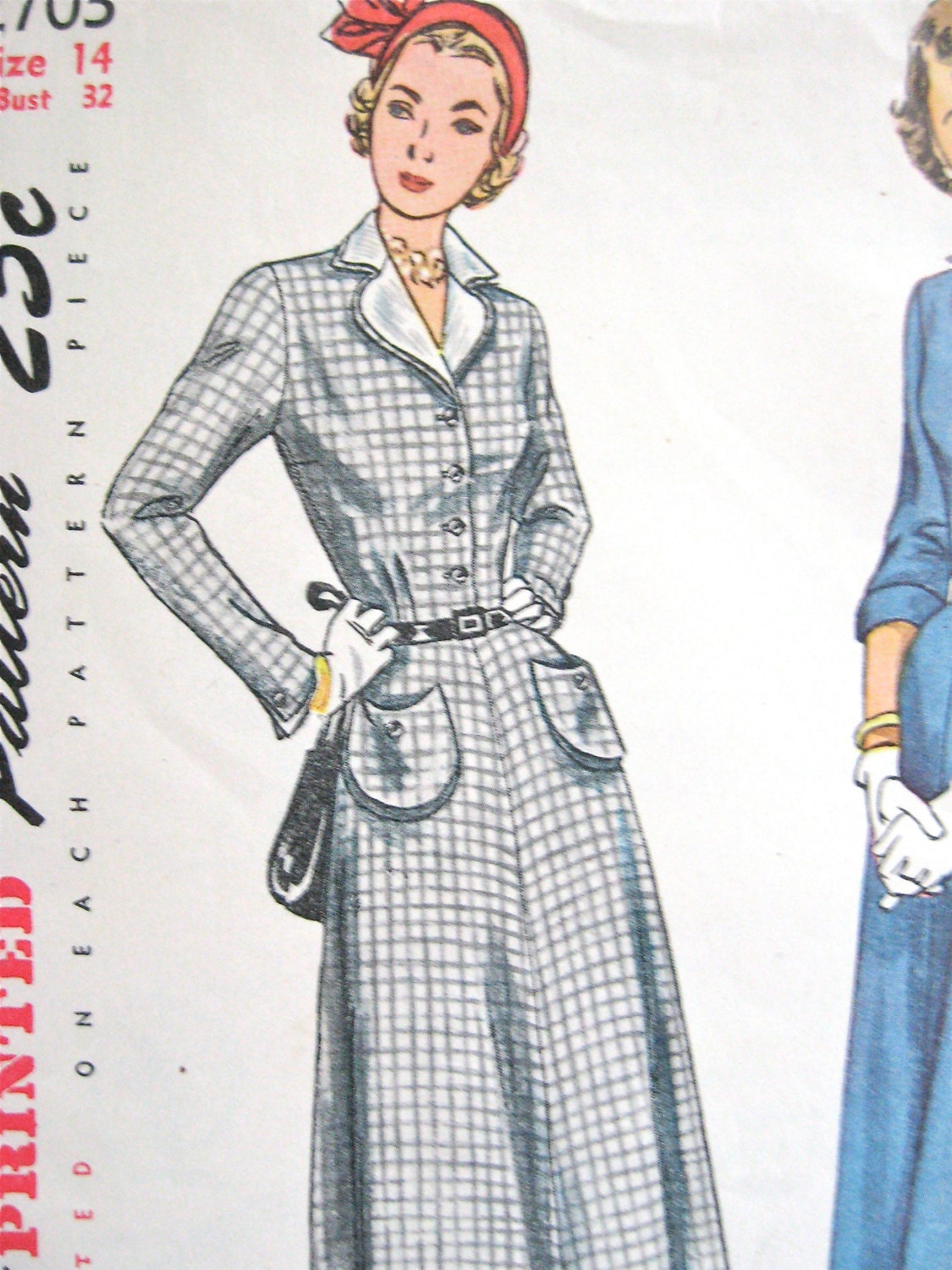 Vintage Late 1940s Dress Sewing Pattern by Simplicity 2703 - Etsy