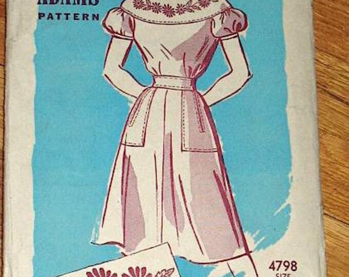 Vintage 1940s Anne Adams Dress Pattern. Ladies Dresssewing Pattern ...