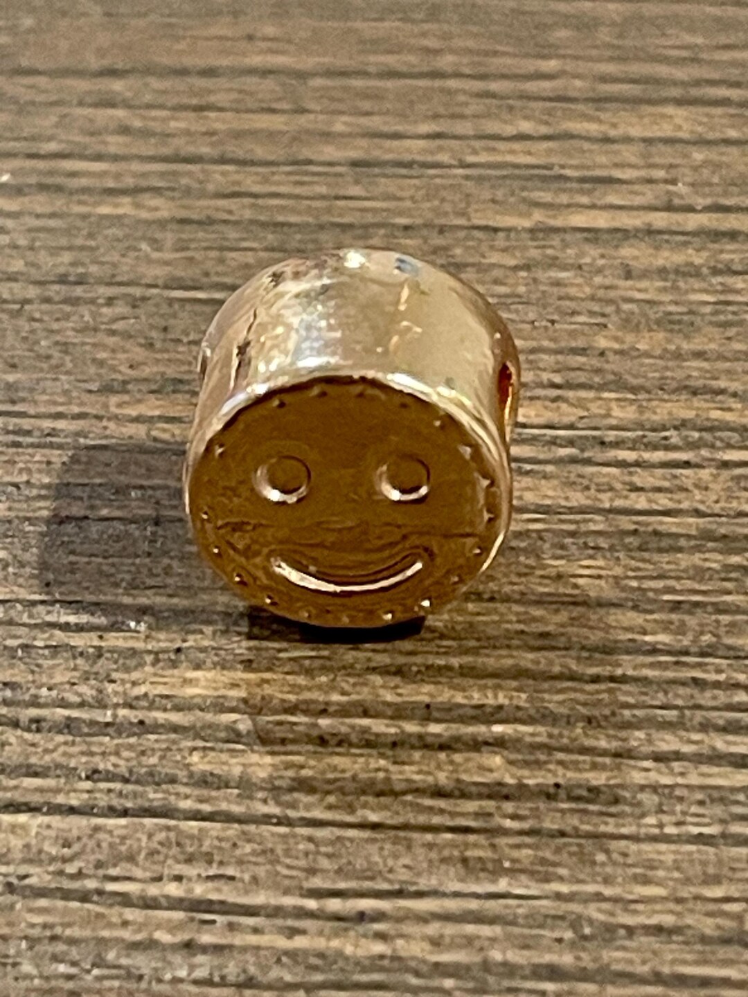 Pandora Style Golden Smiley Face Charm - Etsy