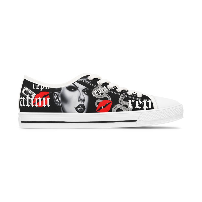Taylor Swift-reputation-sneakers-low Tops-canvas-converse Inspired - Etsy