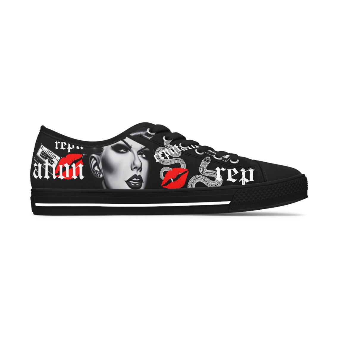 Taylor Swift-reputation-sneakers-low Tops-canvas-converse Inspired - Etsy