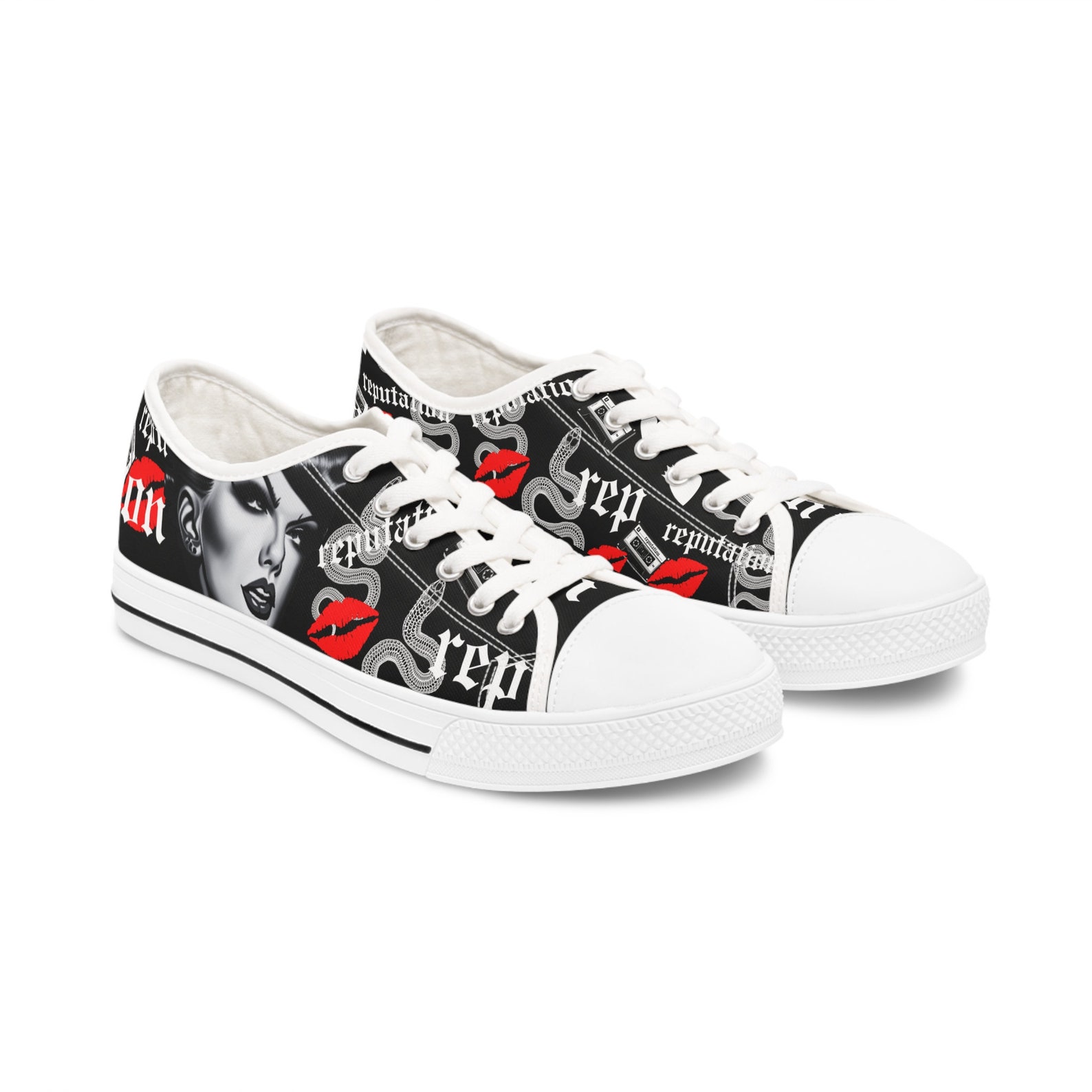 Taylor Swift-reputation-sneakers-low Tops-canvas-converse Inspired - Etsy