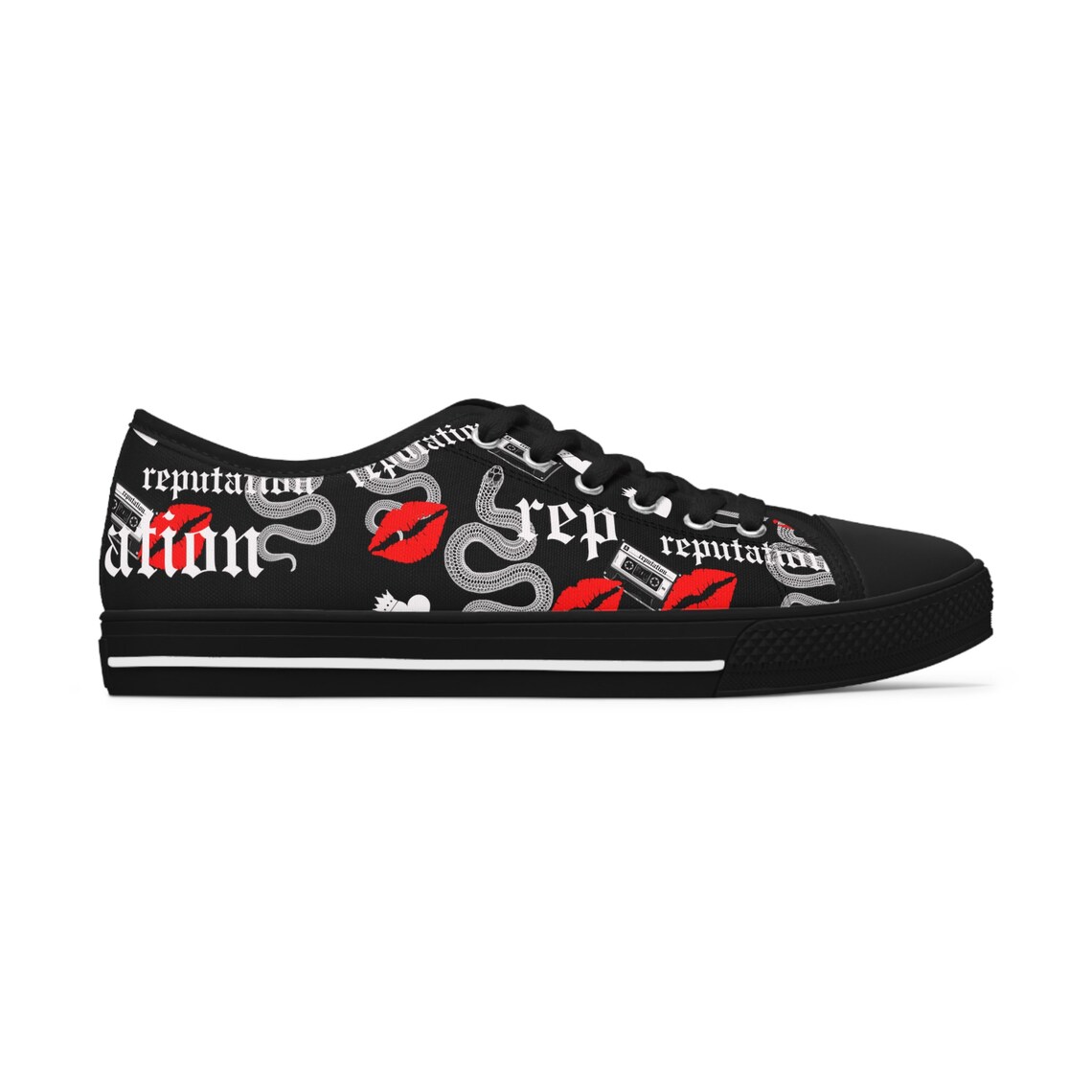 Taylor Swift-reputation-sneakers-low Tops-canvas-converse Inspired - Etsy