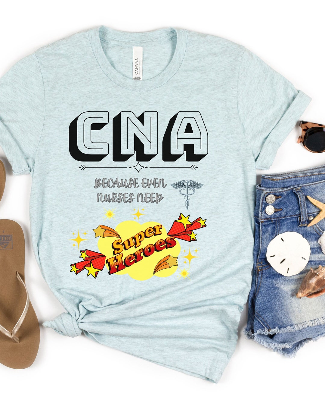 Nursing Assistant Graphic Tshirt Cna Superhero Shirt CNA - Etsy