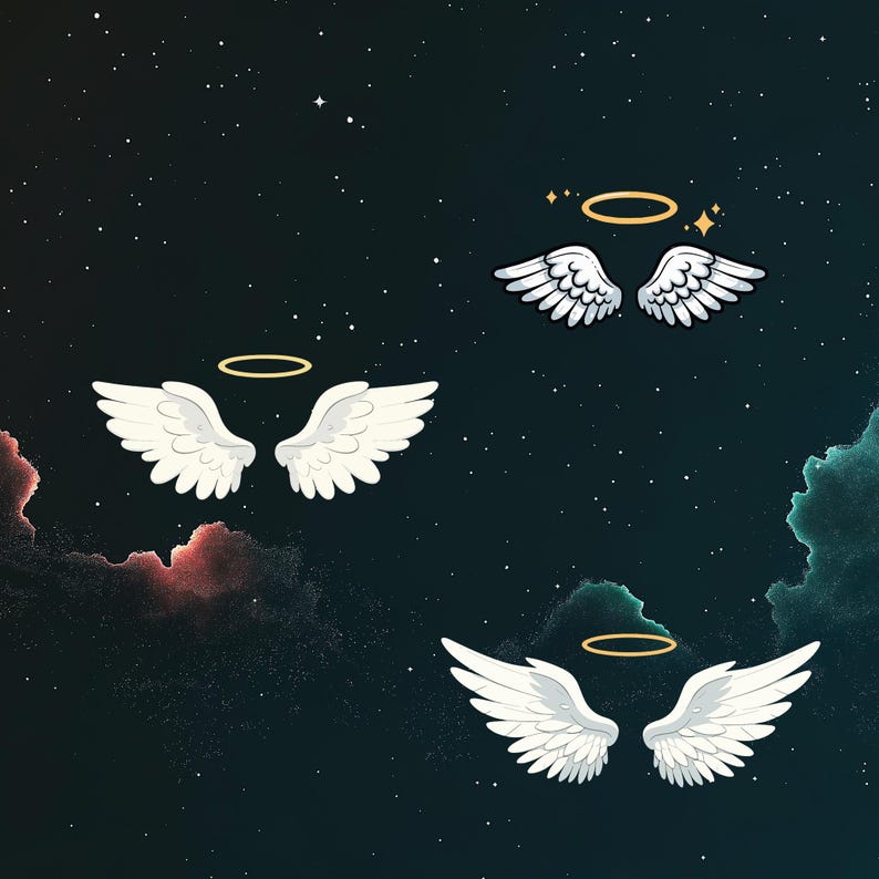 White Angel Wings SVG 27 Set Bundle | PNG (transparent), & Adobe ...