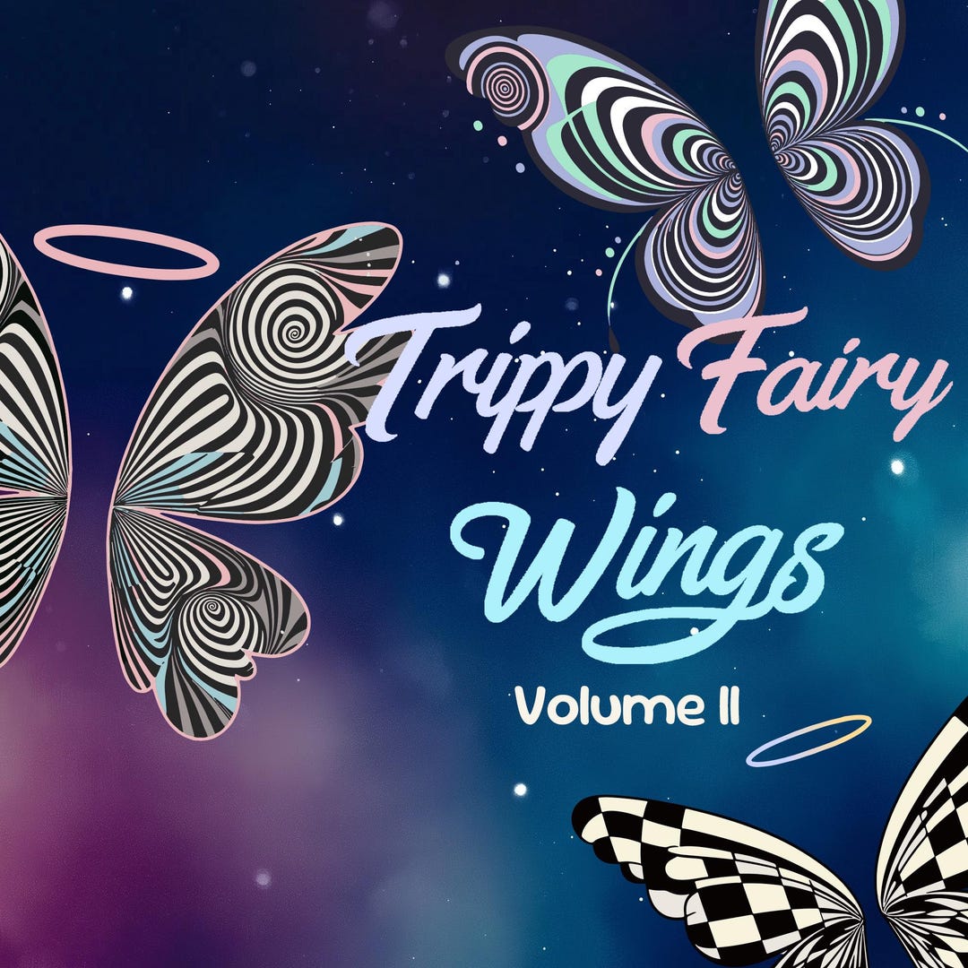 Trippy Fairy Wings SVG Bundle | 10 Psychedelic Wing Designs for DIY ...