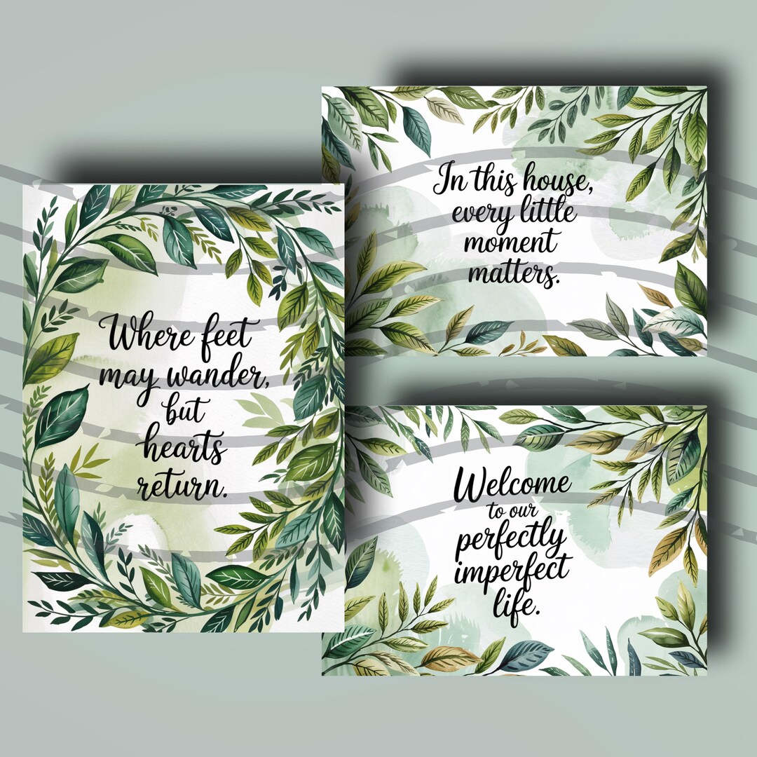 3 Extra Green Wall Art Printable Quote Posters Digital Download ...