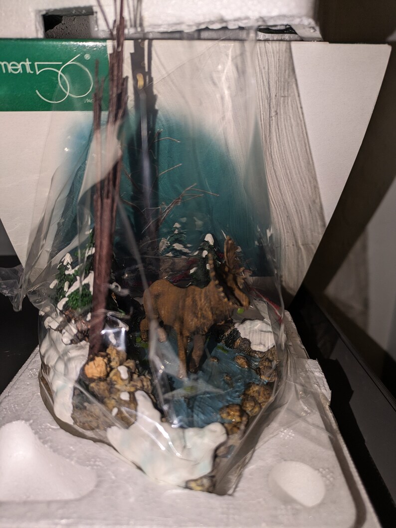 Dept 56 Moose in the Marsh-snow Village-hunter Gift-train Accessory ...