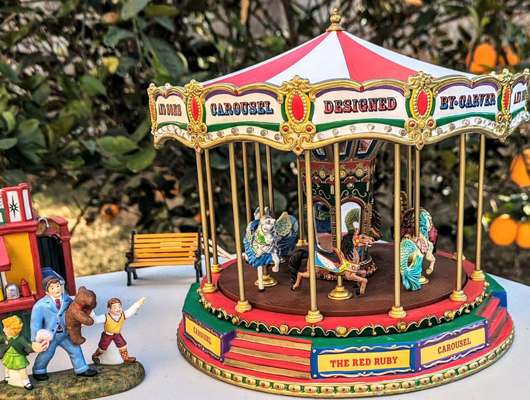 Dept 56 Bundle Red Ruby Carousel and Family Day at the Carnival ...