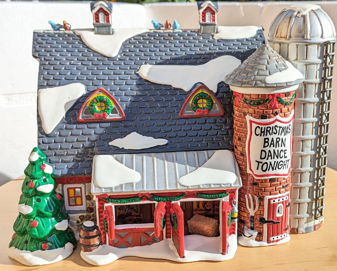 Centerpiece Country Ceramic Christmas Barn Dance -dept. 56 Snow Village ...