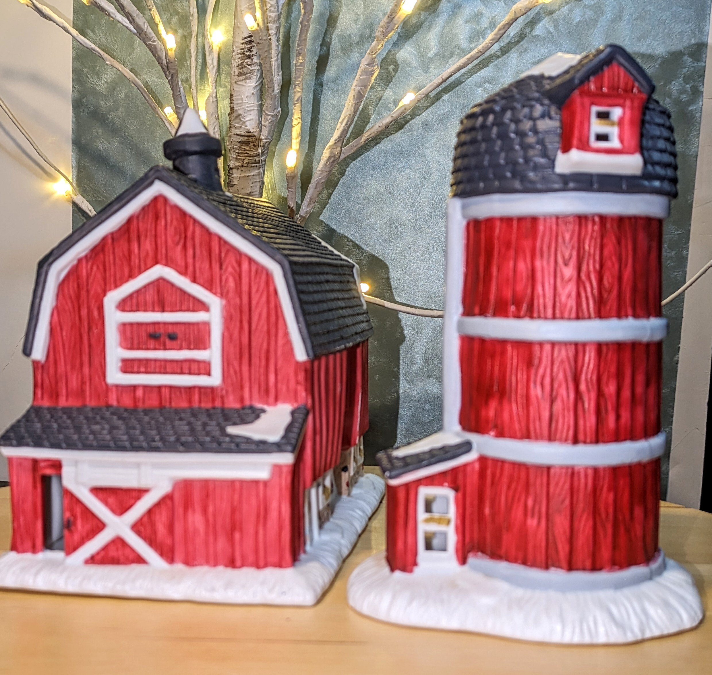 Heartland Valley Village-red Barn & Silo-porcelain Building-farm Decor ...