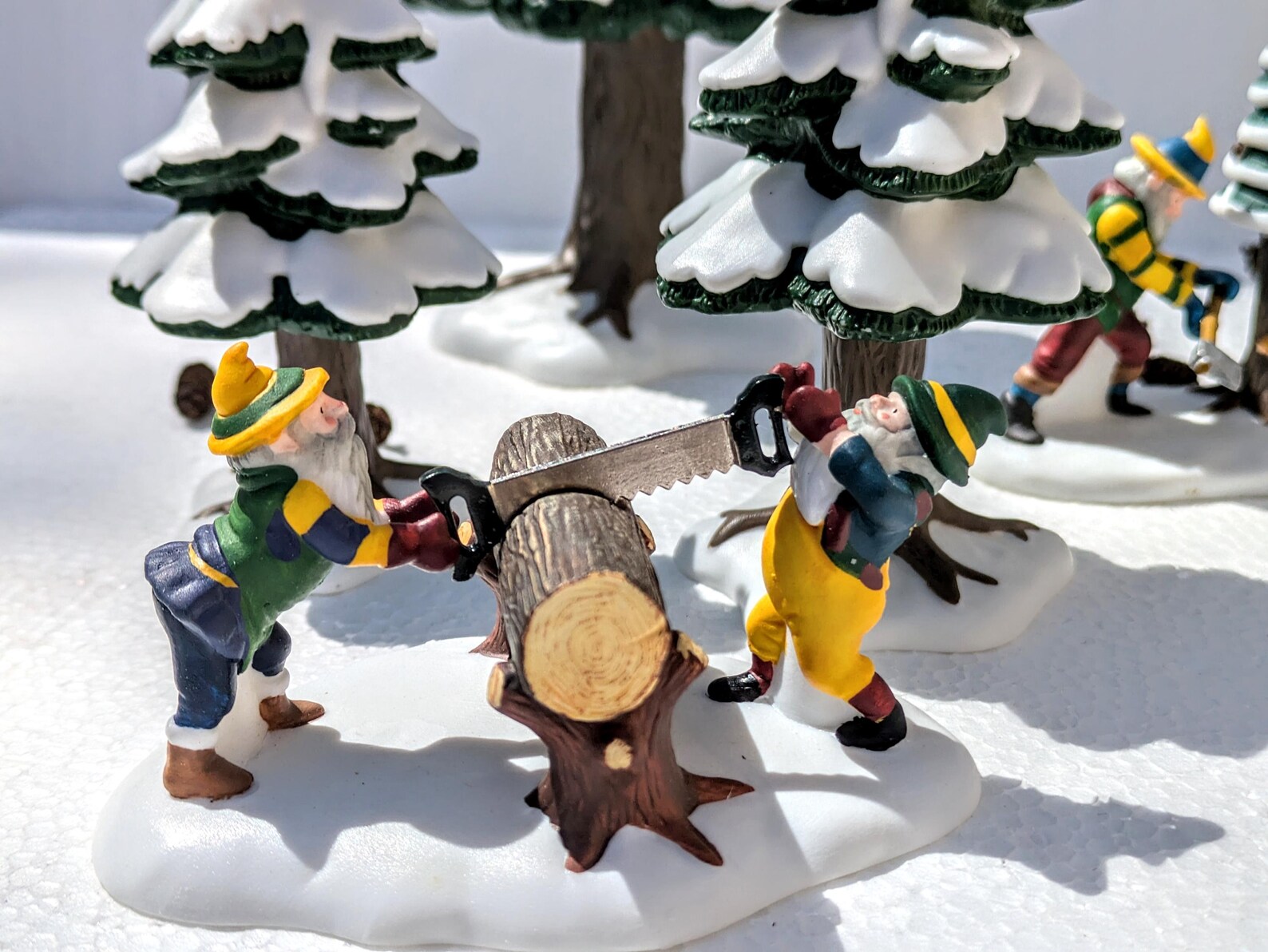 Bundle Pine Trees (4) and Christmas Elves-woodsmen Elves-dept. 56-north ...