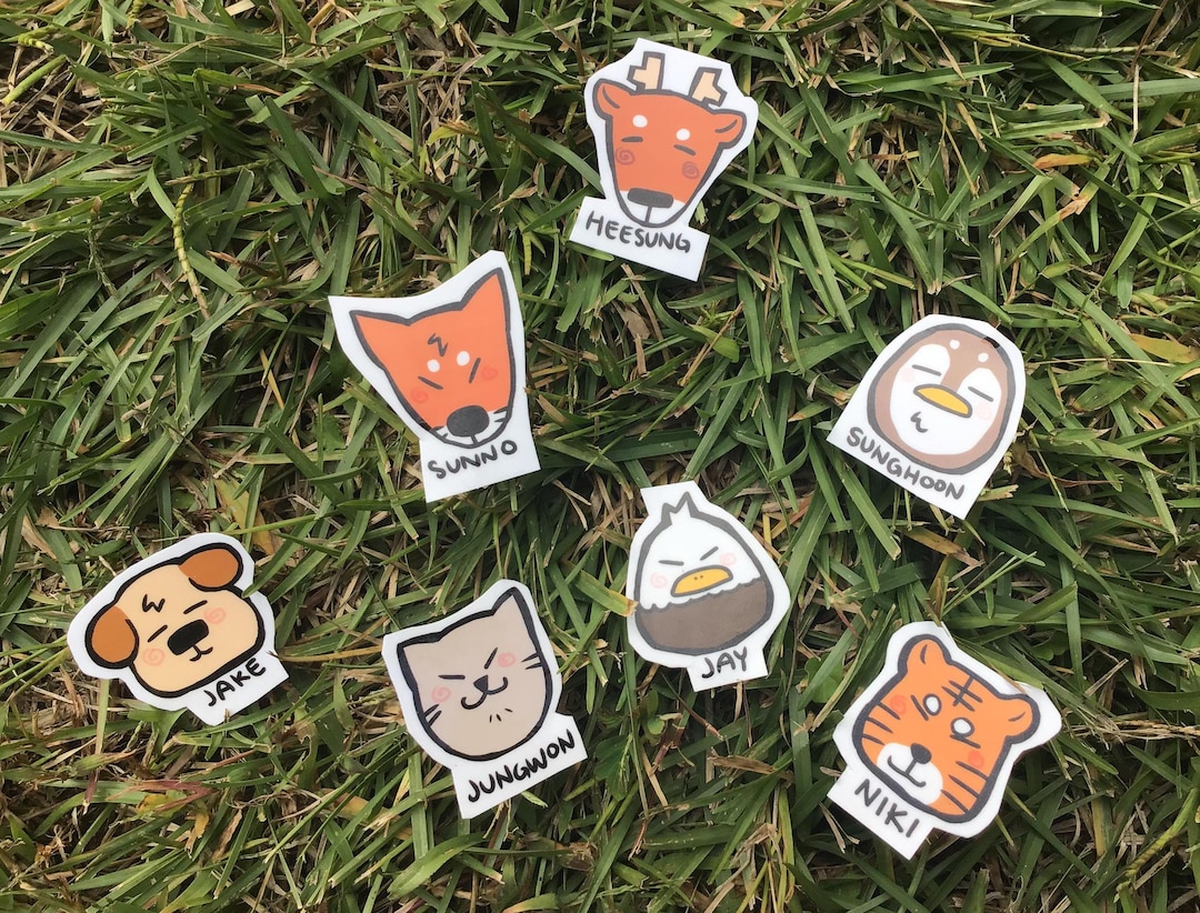 ENHYPEN Animal Stickers: Niki, Jake, Jay, Heeseung, Sunghoon, Sunoo ...