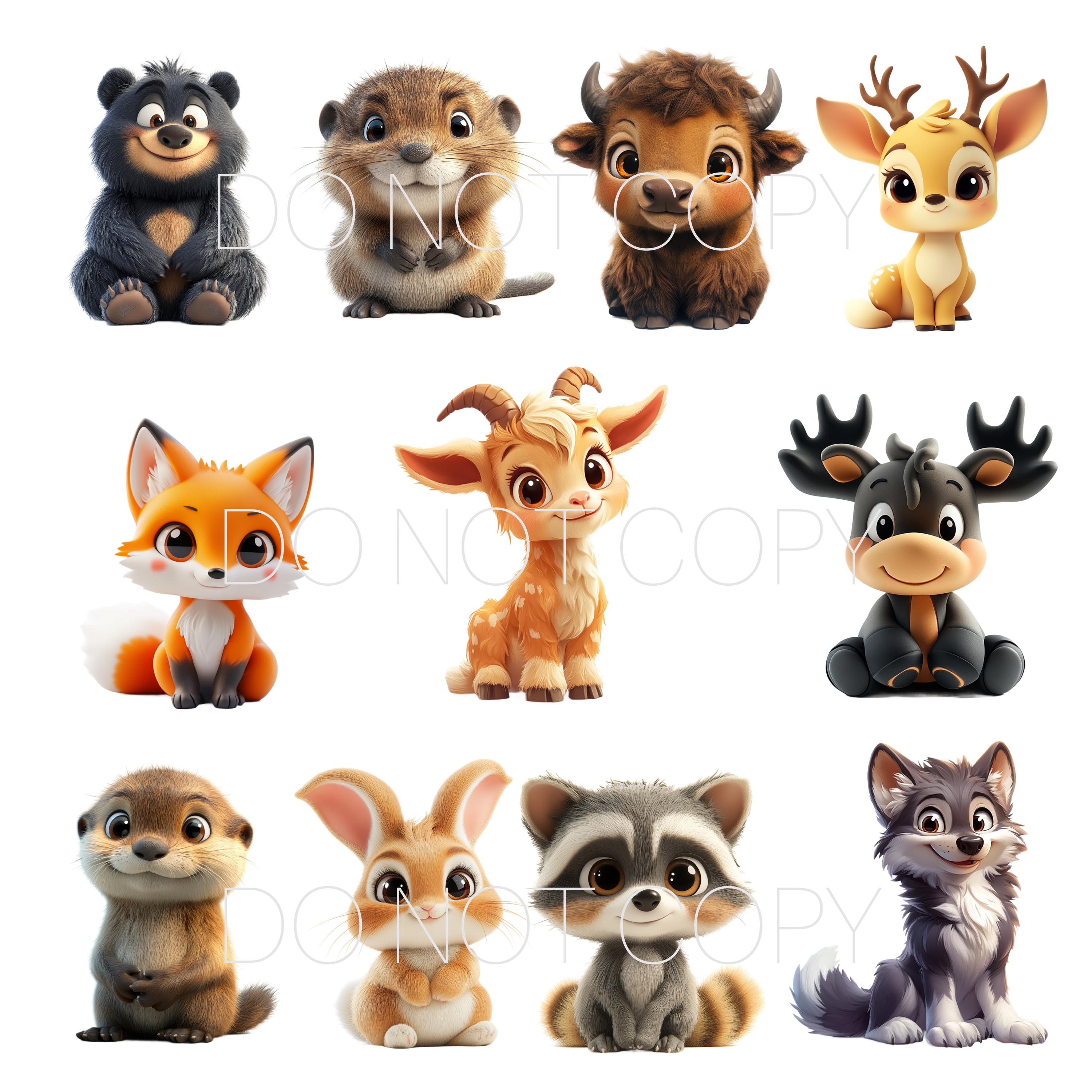 Baby Woodland Animals Clipart Bundle - 11 PNG Digital Download Files - Etsy