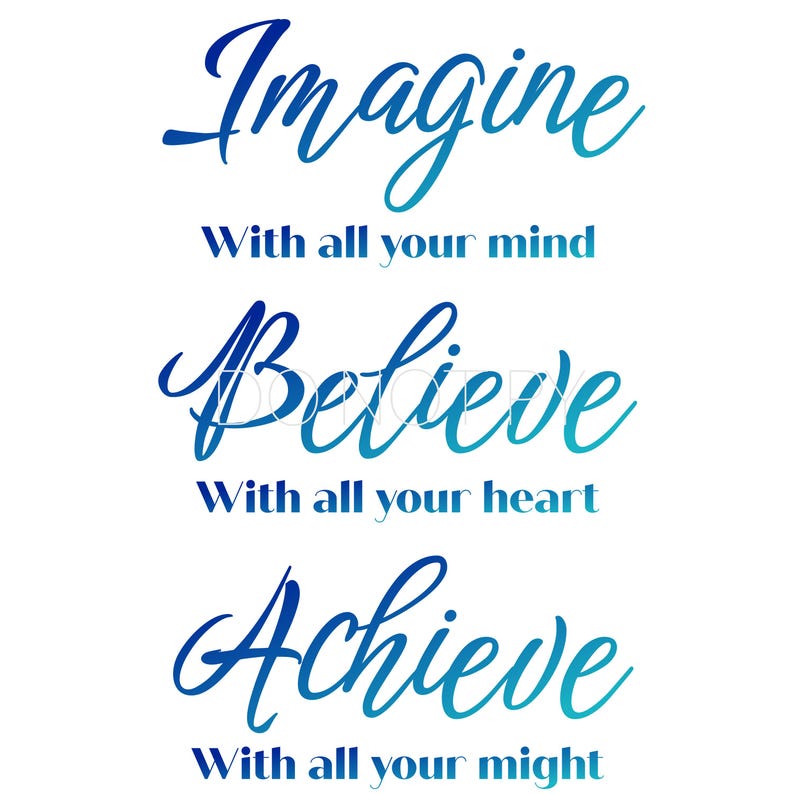 Imagine Believe Achieve PNG Digital Download File - Etsy