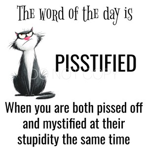 Word of the Day is Pisstified PNG Digital Download File - Etsy