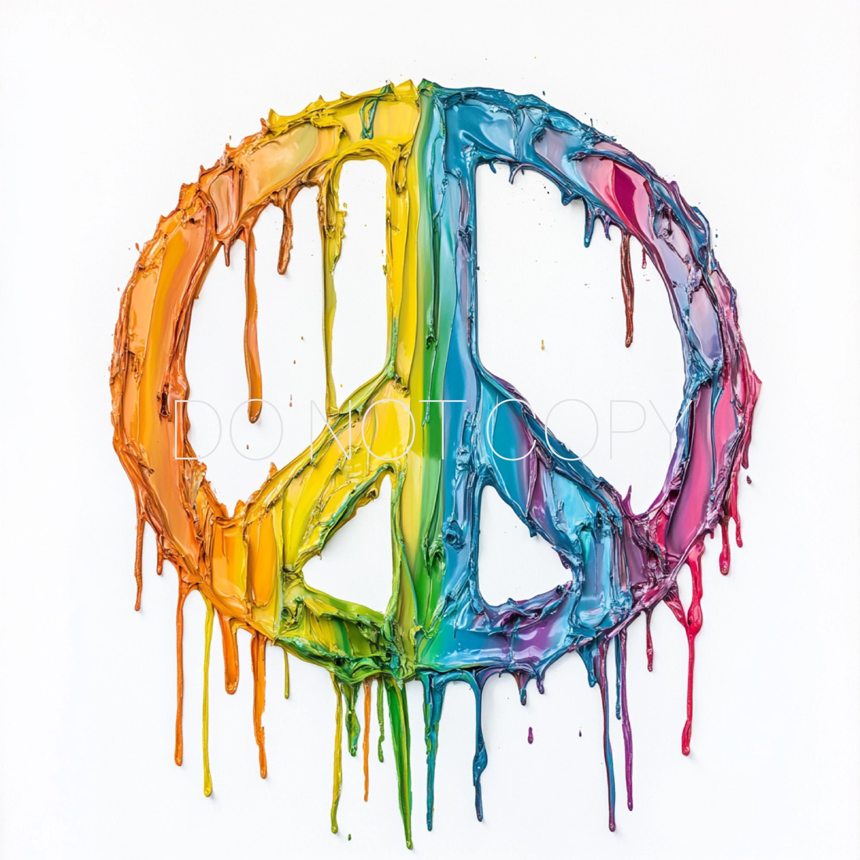 Rainbow Peace Sign PNG Digital Download File - Etsy