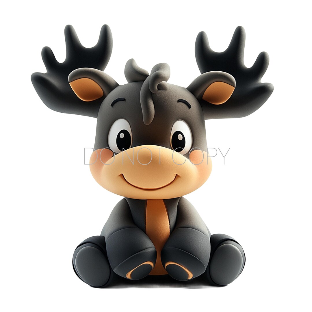 Baby Moose Clipart PNG Digital Download File - Etsy
