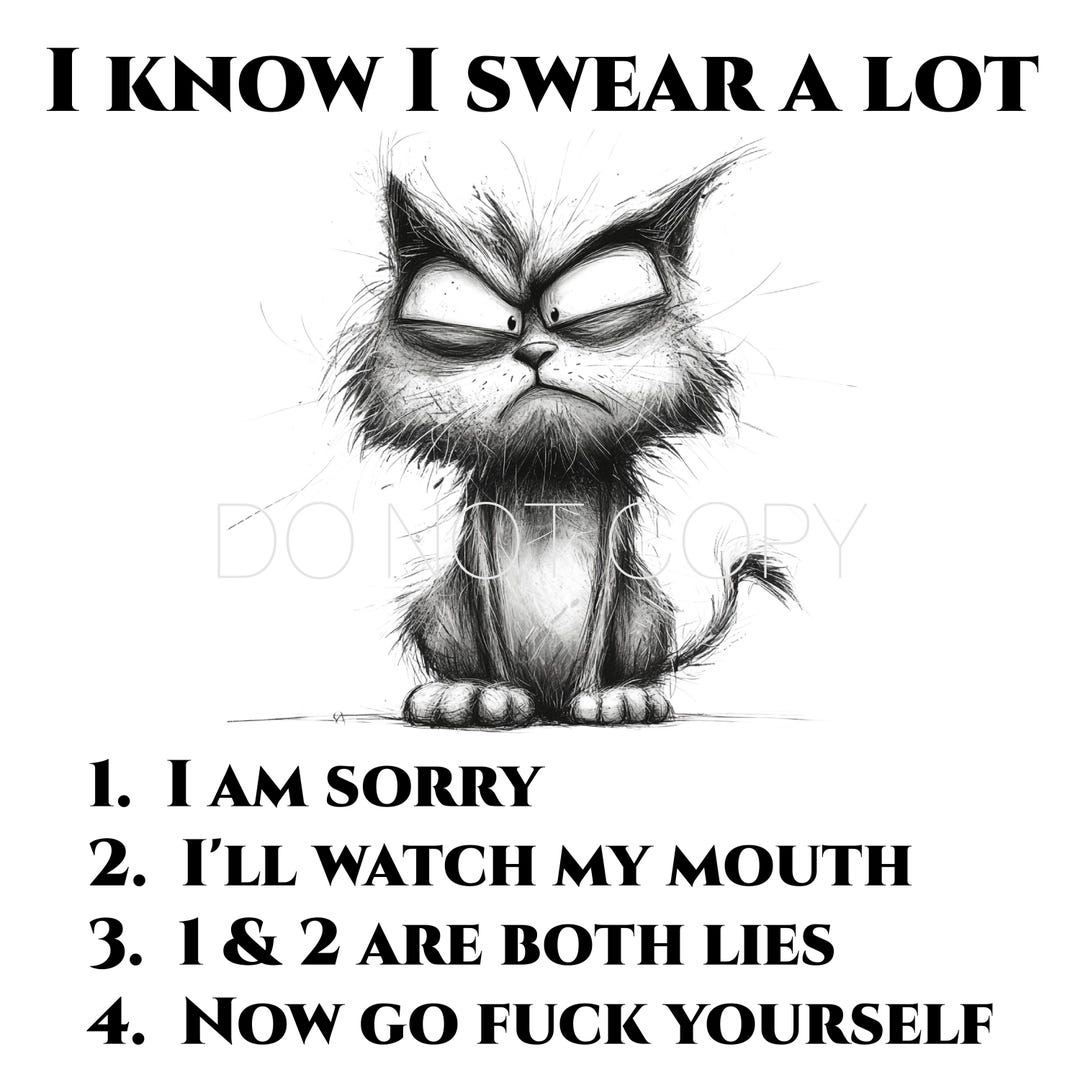 I Know I Swear A Lot - PNG Digital Download File - Etsy