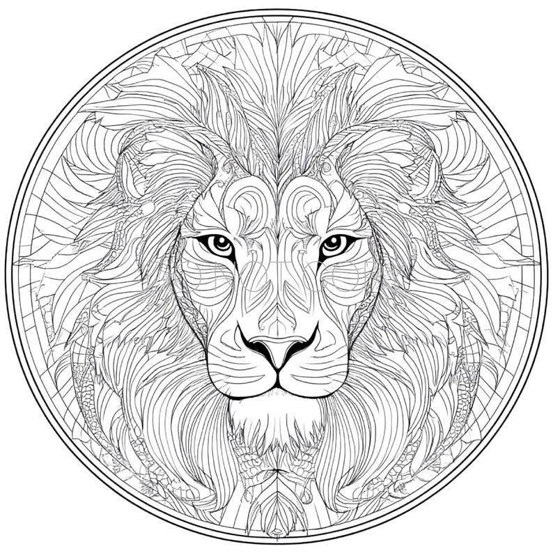 Zentangle Mandala Lion Head PNG Digital Download File - Etsy