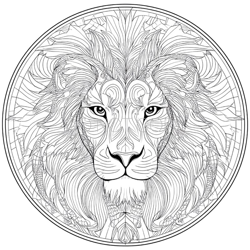 Zentangle Lion - Etsy