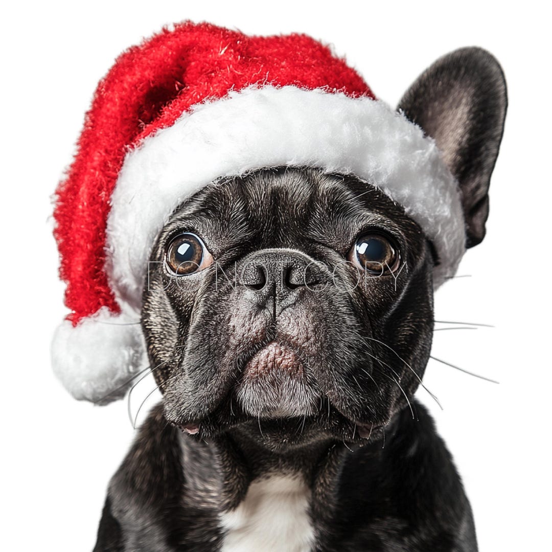 English Bulldog Santa PNG Digital Download File - Etsy