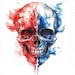 Flaming Red, White and Blue Skull PNG Digital Download File - Etsy